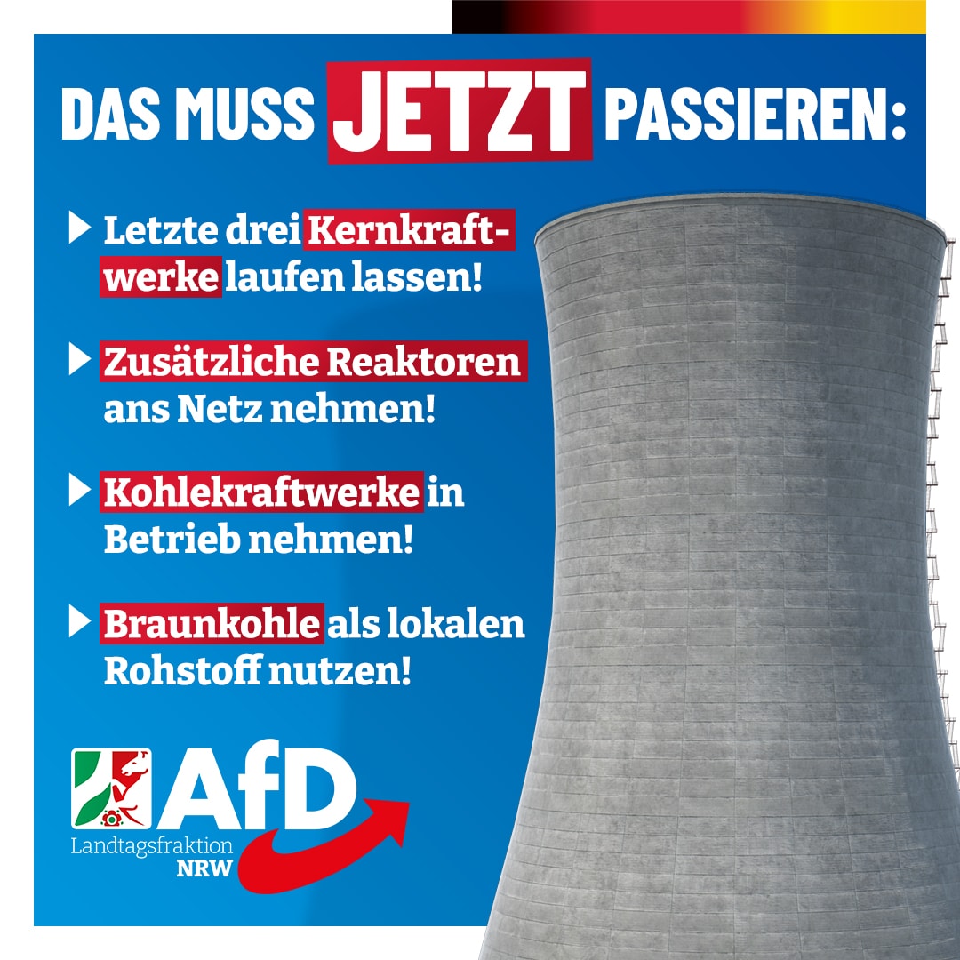 Kernkraft und Kohle sofort wieder ans Netz! - AfD-Fraktion NRW